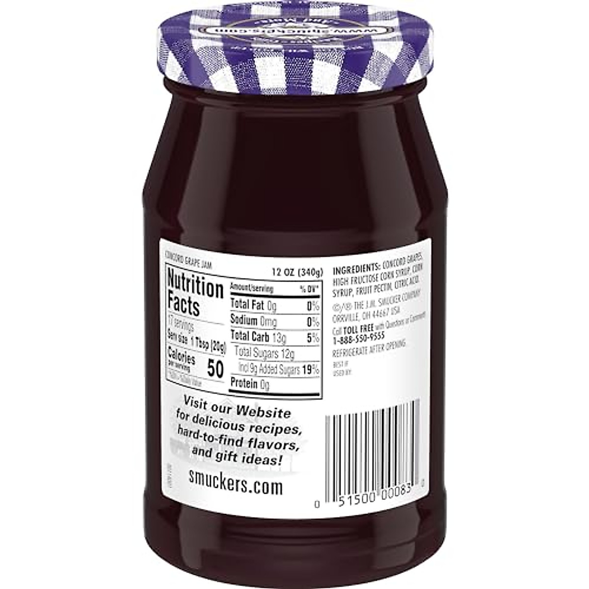 Smucker's Concord Grape Jam, 12 Ounces (Pack of 6)