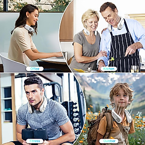 Hotsales Neck Fan, Hands Free Bladeless Neck Fans Portable Rechargeable, 6000 mAh Battery Operated Wearable Personal Fan, Cooling Neck Fan, 3 Speeds, USB Fan Gifts for Men, Women, Travel, Outdoor