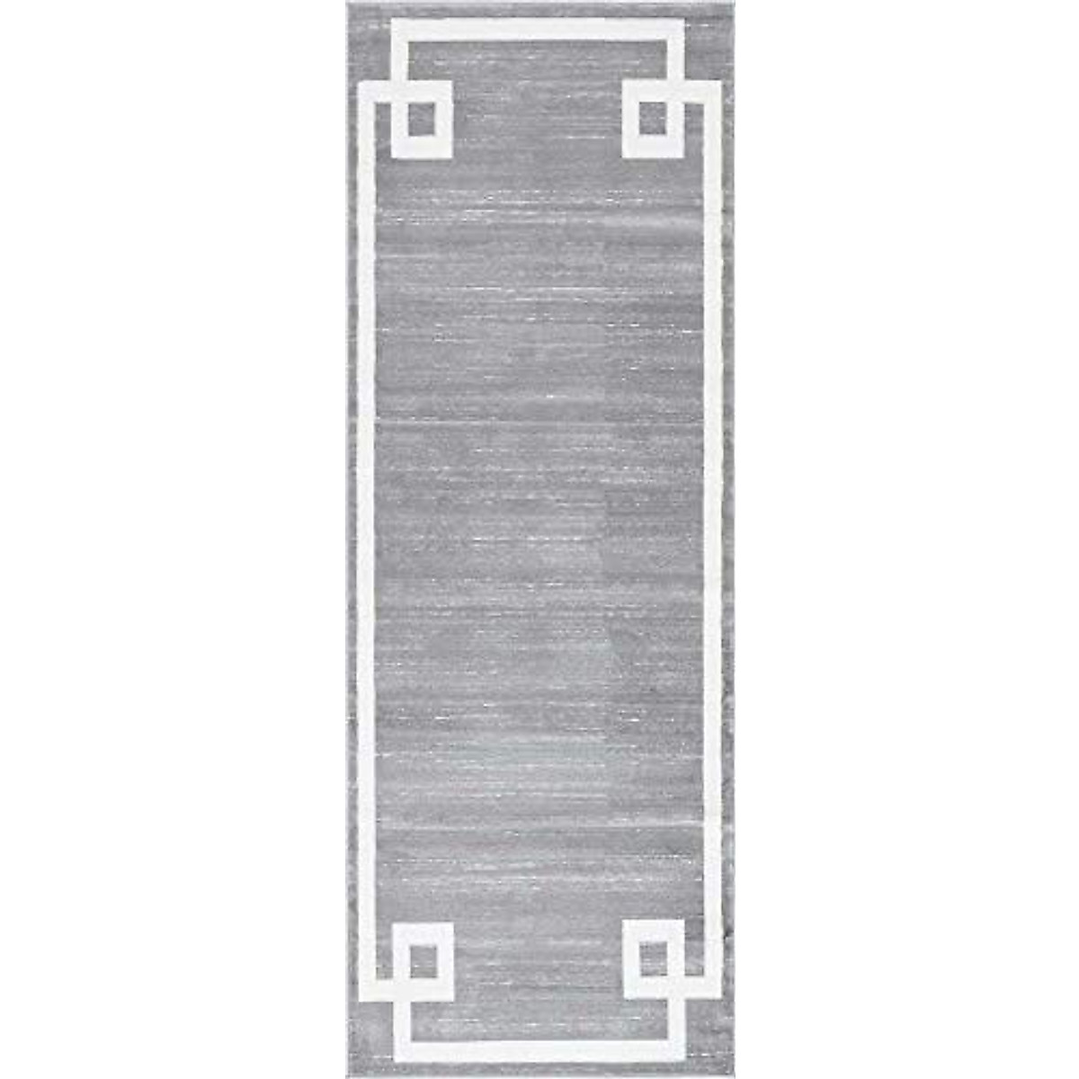 Unique Loom Uptown Collection by Jill Zarin Collection Greek Key Textured Modern Gray Runner Rug (2' 2 x 6' 0)