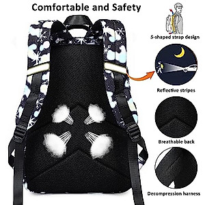 Joyfulife School Backpack for Girls Backpack with Lunch Box Lightweight Water Resistant Kids Bookbags Set