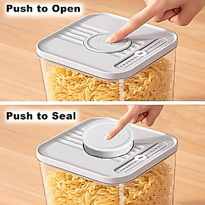 DMDFAN POP Airtight Food Storage Containers with Lids for Kitchen Pantry Organization, 3 PCS Air Tight Food Containers Set for Coffee Pasta Cereal Tea Nuts Sugar Rice (Grey)