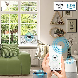 ASPEN Smart Window Dual Fan | WiFi App Controlled 3 Speed + Multi-Function Detachable Blades Easy Clean Reversible Air Flow Twin Window Fan | Compatible with Alexa, Google Assistant