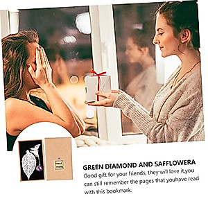 STOBOK Boxed Ball Use Silver Leaf Eternal Unique Book Reader Favor with Beads Purple and School Butterfly Stationery Glass Pendant Shop Kid Home Markers Office Party Shape Handmade Page