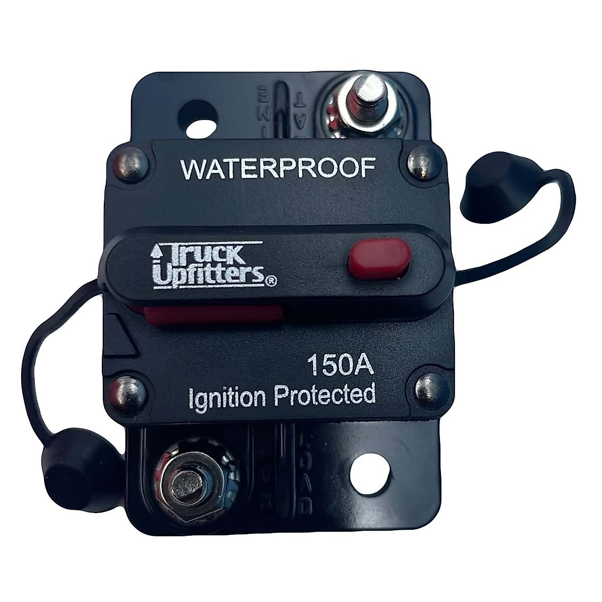 Truck Upfitters Surface Mounted 150A Circuit Breaker (12V-48V, 150 Amp) for DC Automotive and Marine/Boat use: Main Power Breaker, Audio, Winches, Solar, Lighting, Electric Motors & Other Accessories.