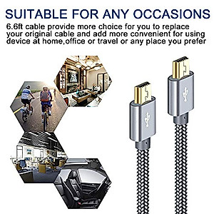 SIOCEN Mini USB Cable Braided 6ft, Type A Male to Mini-B Cable Charging Cord for Garmin Nuvi,PS3 Controller Charger,Mini USB 2.0 Power Data Wire for GoPro Hero 3 4,Canon Camera,Dash Cam,MP3 Player