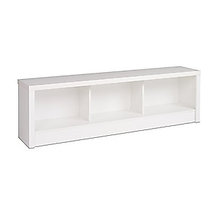 Prepac Calla Storage Bench, King, White, 3 Compartment,