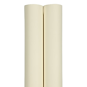 JAM Paper Gift Wrap - Matte Wrapping Paper - 50 Sq Ft Total (30 in x 10 Ft Each) - Matte Ivory - 2 Rolls/Pack