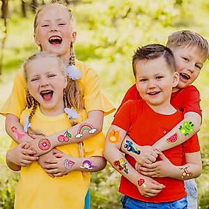 Partywind 115 Styles (10 Sheets) Temporary Tattoos for Kids, Kids Party Supplies Favors Goodie Bag Stuffers, Fake Tattoo Stickers for Boys and Girls Birthday Party