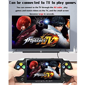 CZT 5.1-inch multi-function video game console color crystal buttons built-in 9600 games MP3MP4 lithium battery game archive AV OUT DV/DC hand-held gaming device (Black)