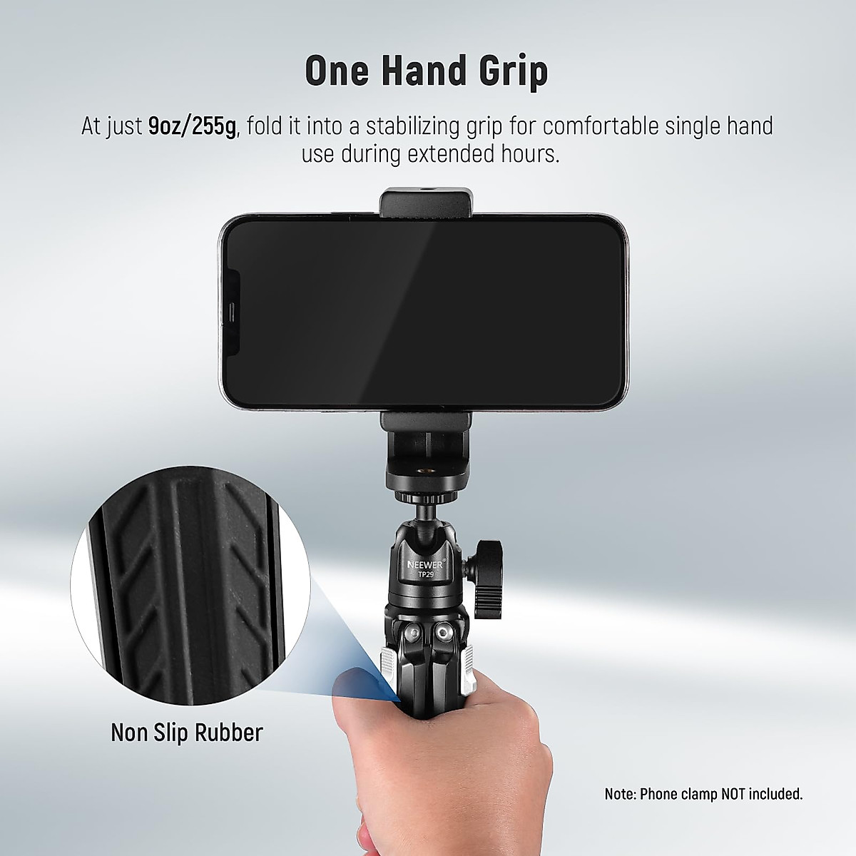 NEEWER Mini Metal Table Tripod with 360° Ball Head, Supports Vertical Recording and Handle, Portable Travel Tripod with 1/4 Inch Screw for Camera Mobile Phone Action Cam, Max. Load 3 kg, TP29