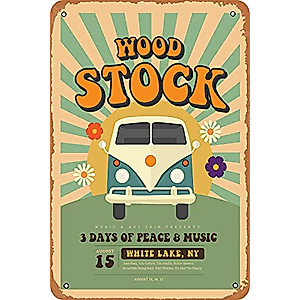 YUTTZ Vintage Metal Sign-Woodstock Rock Festival 1969-Retro Tin Art Wall Decor for Movie House Bar Pub 8x12INCH