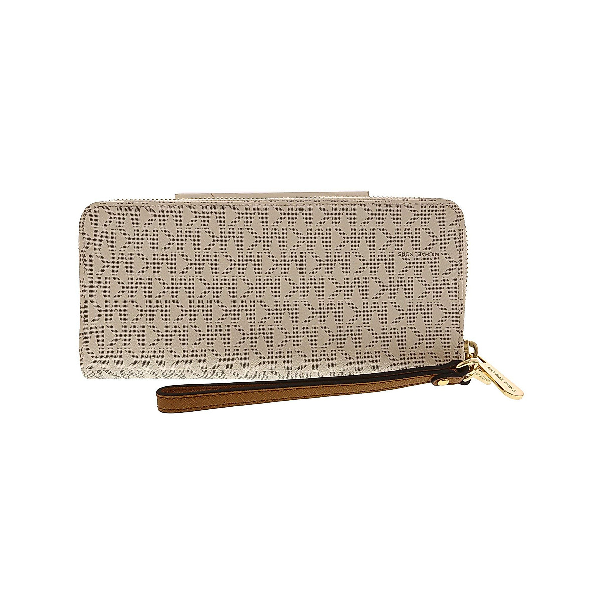 Michael Kors Women's Zip in The Purse Wallet, Vanilla/Acorn, nosize