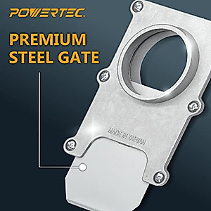 POWERTEC 70134-P2 2-1/2-Inch Aluminum Blast Gate for Dust Collector, Dust Collection Fittings - 2 PK