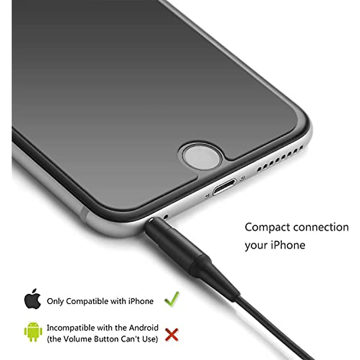 QC45 Replacement Audio Cable Cord for Bose QC25, QC35, QuietComfort 25, QuietComfort 35, On-Ear 2,OE2,OE2i, NC700, Soundlink, SoundlinkII Headphones with Inline Mic/Remote Volume Control (Black)