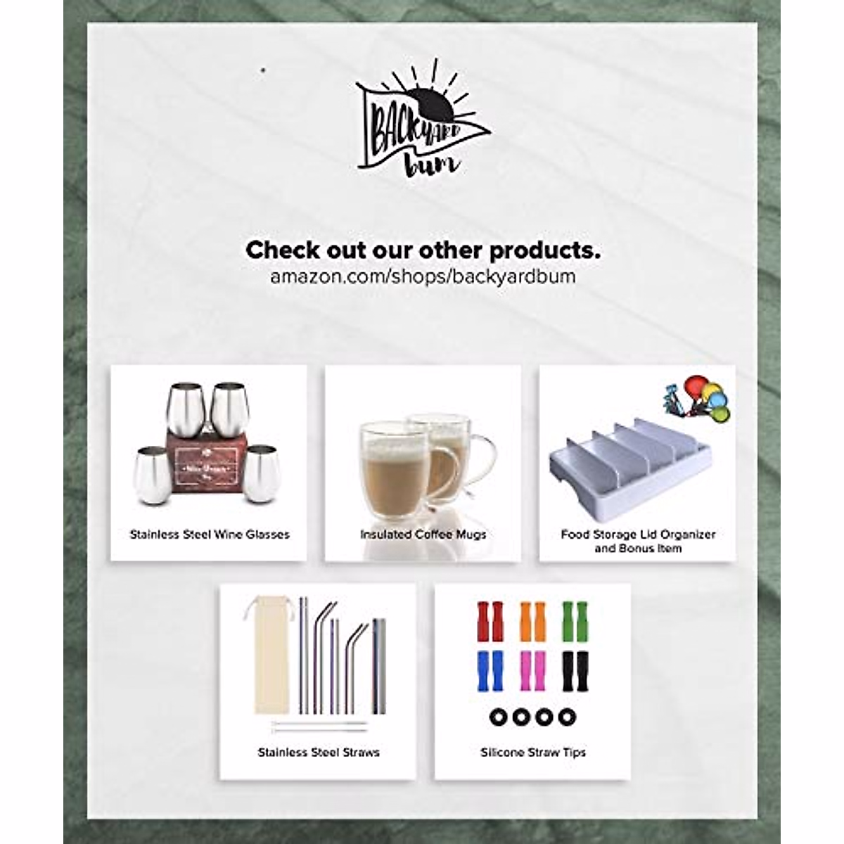 Backyard Bum Premium Solid Stainless Steel Wine Glasses | Set of 4 Large 18 Ounce | Stemless Wine Glasses| Perfect for Entertaining Outdoors