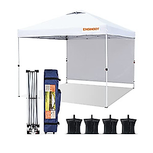 Pop Up Canopy Tent 10’ X 10’, ENGiNDOT Easy Set-Up Outdoor Canopy, Instant Canopy with Sidewall, Water Resistance Camping Canopy for Party/Exhibition/Picnic