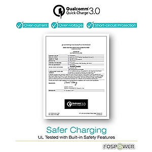 FosPower USB Car Charger UL Listed 36W Fast Charging Qualcomm 3.0 Quick Charge Dual USB Smart Ports with LED Light Compatible with iPhone 14 Pro Max, Google Pixel 6, Samsung Galaxy S22, and More