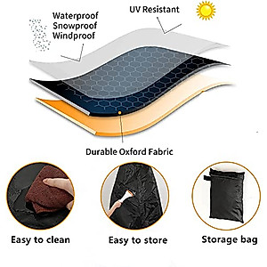 Grill Cover 52 Inch, Mutsitaz Waterproof and Fade Resistant BBQ Cover, Compatible for Weber, Char Broil, Nexgrill Grills, etc, Black