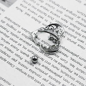 FLOGWE 14G Heart Belly Button Ring 316L CZ Heart Reverse Belly Ring Top Down Belly Button Ring Medical Steel Body Piercing Jewelry for Women