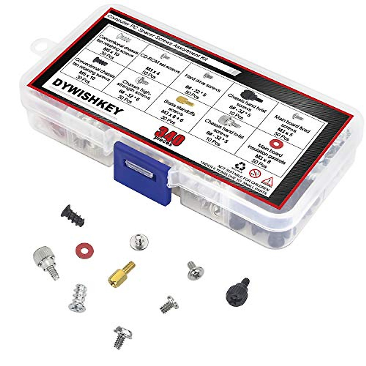 DYWISHKEY Computer Screws Standoffs Set Assortment Kit, 340 PCS