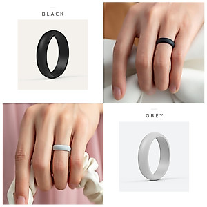 ThunderFit Women’s Silicone Engagement Rings, 5.5mm Wide, 2mm Thick, Wedding Rubber Bands, Variety Multipack 1-7