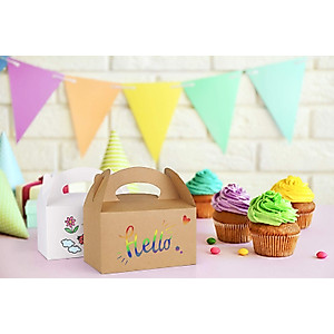 Eupako 48 Pack Treat Boxes White Goodies Favor Boxes Small Gable Gift Boxes for Wedding, Birthday Party with Twine and Tag 6.2 x 3.5 x 3.5 Inches