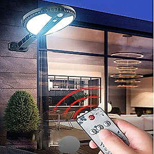 OAQZGBVK 2Pack Super Bright Solar Street Lights Outdoor with Remote Wireless IP65 Waterproof LED Security Light for Road Yard Parking lot and Garage