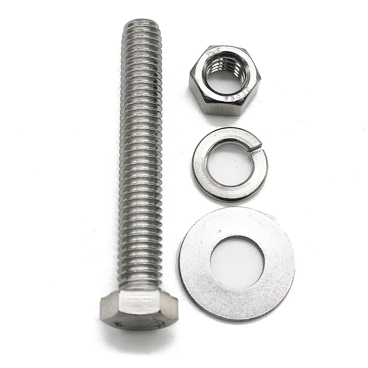 (10 Sets) 1/4-20x3" Stainless Steel Hex Head Screws Bolts, Nuts, Flat & Lock Washers, 18-8 (304) S/S, Fully Threaded by Bolt Fullerkreg