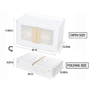 3Pcs Lidded Home Storage Bins with Lids for Cabinet 8.5Gal Stackable Closet Organizer on Wheel for Clothes Organizing Containers with Handle,Collapsible Storage Box for Snacks Pantry Bedroom Dorm