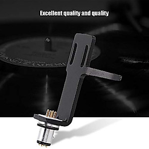 Mugast Phono Headshell Kit,6.4CM Aluminum Alloy Turntable Cartridge Phonograph Player Record Player Headshell,Include 4 Pcs Cables and 2 Pcs Screws (Black)