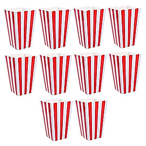 UPKOCH 10pcs Popcorn Boxes Popcorn Carton Outdoor Party Supplies Bulk Popcorn Decorative Gift Boxes Movie Theater Decor Paper Popcorn Buckets Paper Popcorn Containers Red Single Tub