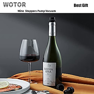 WOTOR Wine Saver Pump with 20 Vacuum Stoppers, Wine Stopper, Wine Preserver, Reusable Bottle Sealer Keeps Wine Fresh (Wine Pump + 20 stoppers)