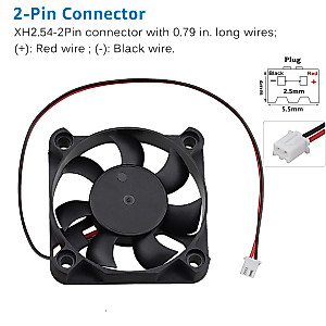 GDSTIME 50mm Fan, 50mm x 50mm x 10mm 12V DC Brushless Cooling Fan