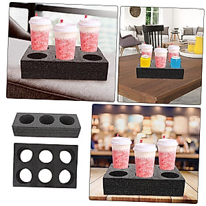 2pcs Milk Tea Cup Holder Sofa Cup Holder Drink Tray for Fridge Drink Carrier Packing Cup Tray Beverage Takeout Bag Beverage Takeout Holders Cup Carrier Bottle Rack epe re-usable