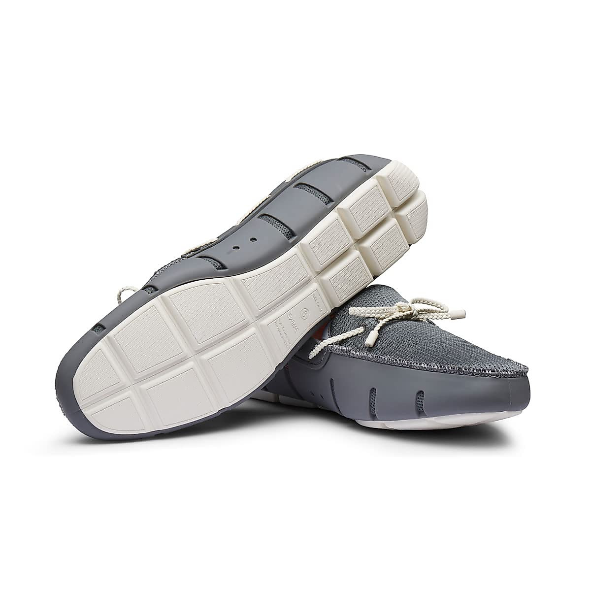 SWIMS Mens Loafers, Braided Lace Shoes for Men, Casual Beach Loafer, Comfortable Summer Shoe, Stylish Lightweight Walking Footwear, Quick Dry Breathable Eco Friendly Footbed (Basalt Grey,9.5)