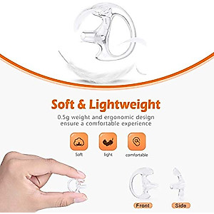 Zeadio Radio Replacement Earmold Earpiece, Soft Silicone Earmould Earbud Earplug for Walkie Talkie Acoustic Earpiece Headset, Two-Way Radio Coil Tube Audio Kits - Clear [8-Pair]