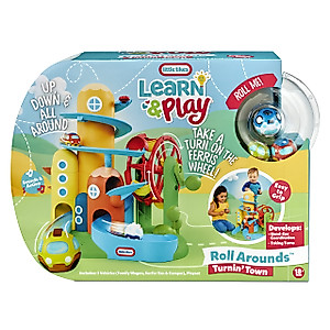 Little Tikes Learn & Play Roll Arounds Turnin' Town, Including 3 Toy Cars and Playset, Sounds & Music, Slide & Turn-Birthday Gifts for Kids, Toddler Toys for Boys and Girls Ages 18 months 1 2 3+ Years
