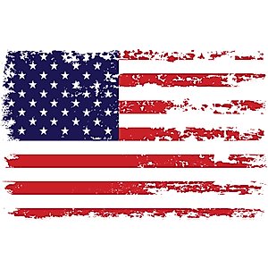 Stickios American Flag Decal - Tattered American Flag Sticker for Cars, Trucks & Windows - Patriotic Flag Decal Made in The USA (Distressed Vinyl Bumper Sticker 5.7x3.6 inches) - SSB
