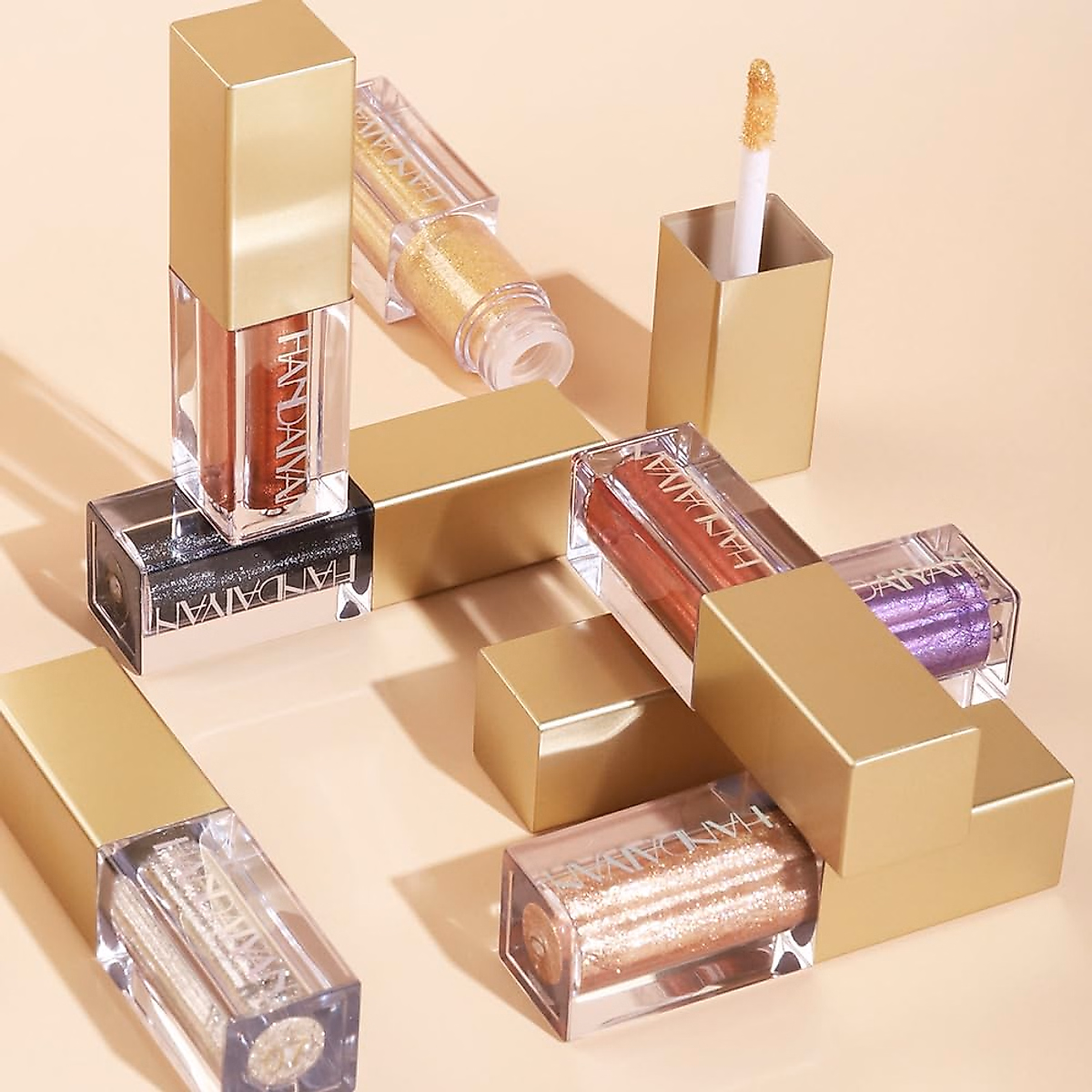 BEUKING Liquid Eye shadow 12 Colors White/Purple/Black/Red/Pink/Orange/Silver Waterproof Long Lasting Glitter Highlighter Pearlescent Shiny Eye Shadow Sequin Eye Silky Cosmetics For Daily Makeup (1#)