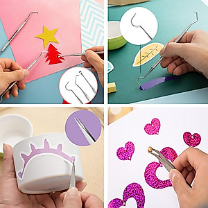 Dorhui 15 Pieces Craft Weeding Tools Set, Vinyl Weeding Tools Cricut Utensils Accessories Craft Basic Set Craft Vinyl Tools Kit for Weeding Vinyl, Silhouettes, Cameos, Lettering