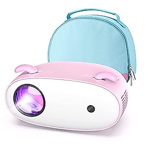 Mini Projector, Portable Video Projector w/ 1080P Supported and 300'' Display, LED Phone Projector for Kids Gifts, Cartoons TV Movie, Party Game, Compatible with HDMI, USB, TV Stick iOS & Android
