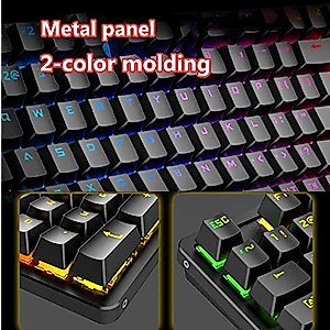 Mechanical Gaming Keyboard Compact 98 Key， Red Switches ， Custom Made chip Computer Keyboard -USB Connection Multi-Color Rainbow programmable RGB with Red Switches,for Windows PC Gamers
