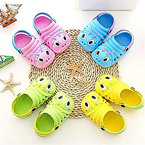 TMEOG Baby Sandals, Boys Girls Sandals Clogs Cute Caterpillar Slip On Lightweight Kid's Beach Slipper (Fruit Green, 2_years)
