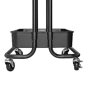 Poplarbox 3-Tier Rolling Utility Cart Metal Mesh Storage Shelves with Handles (Black)