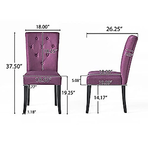 Christopher Knight Home Nyomi Fabric Dining Chair, Deep Purple(pack of 2)