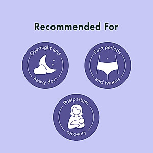 Rael Disposable Underwear for Women, Organic Cotton Cover - Incontinence Pads, Postpartum Essentials, Disposable Underwear, Unscented, Maximum Coverage (Size S-M, 20 Count)