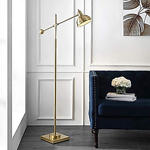 Safavieh FLL4073A Lighting Dagen Brass Gold Adjustable (LED Bulb Included) Floor Lamp