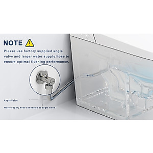 R&T Tankless Smart Toilet Touchless Auto Flush 1.28-GPF Battery-Operated One-Piece HET Intelligent Toilet for Bathroom