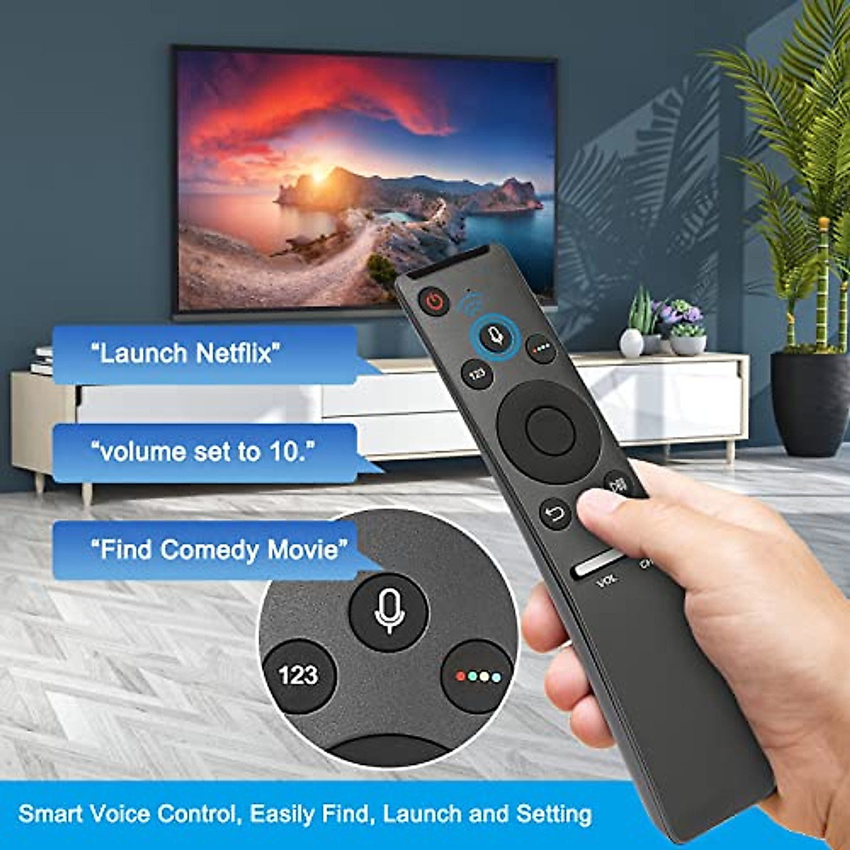 Universal Voice Remote Control Replacement for Samsung Remote BN59-01259B BN59-01242A BN59-01266A BN59-01274A BN59-01292A BN59-01298A fit for Samsung Smart TVs 6990/7300/7700/8800/8900/9800 Series
