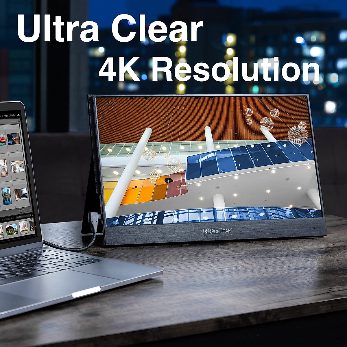 SideTrak Solo 15.6” 4k Touchscreen Portable Ultra HD LED Monitor, Laptop Dual Screen Computer Extender for PC, Gaming & Chrome, Powered by USB-C or HDMI & USB-A